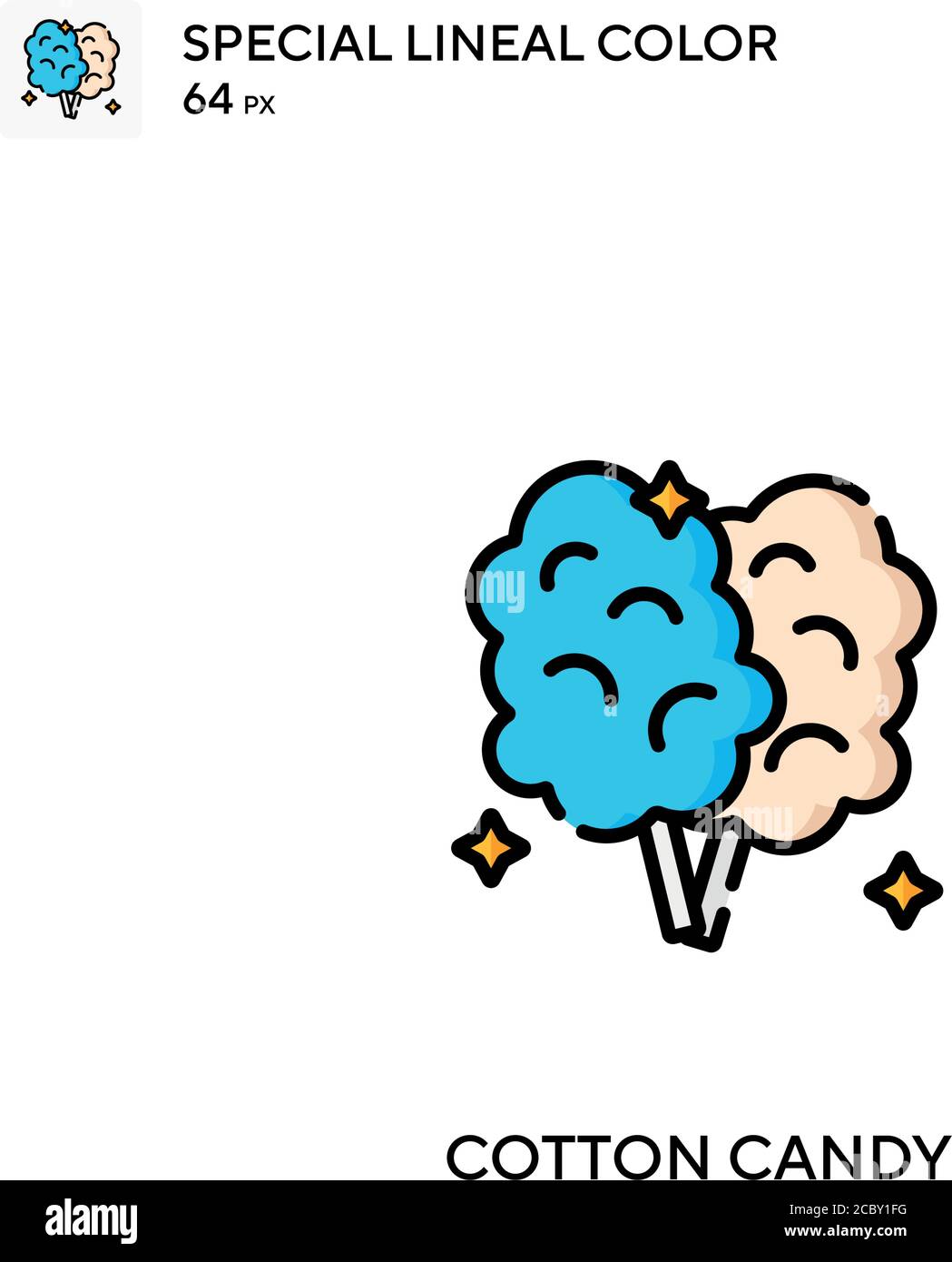 Cotton candy Special lineal color vector icon. Cotton candy icons for ...