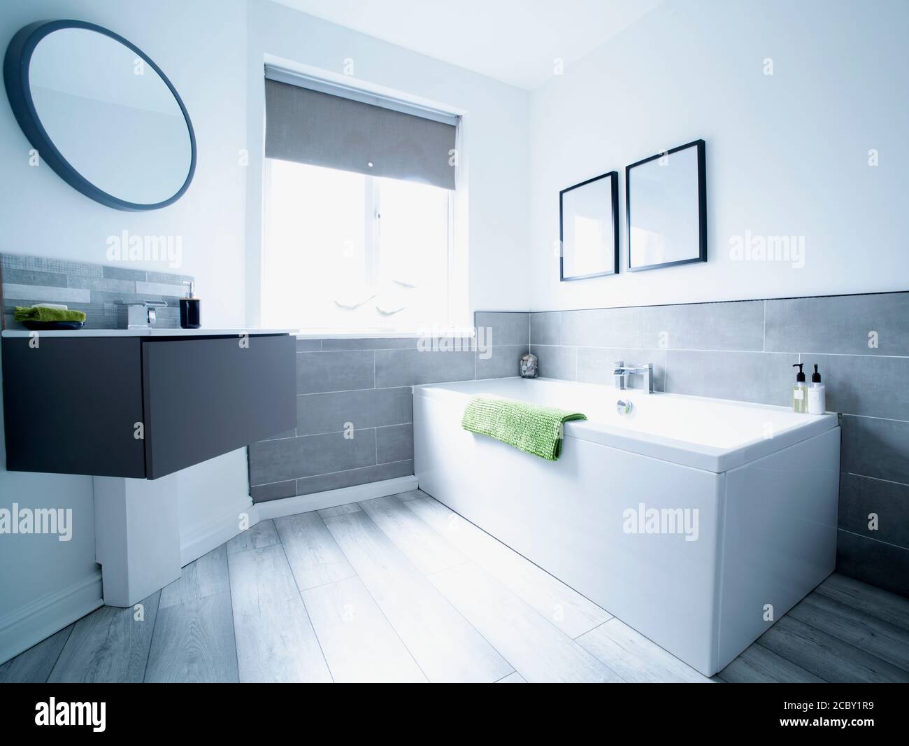 Interior of modern refurbished house. Show home with clean bright ...