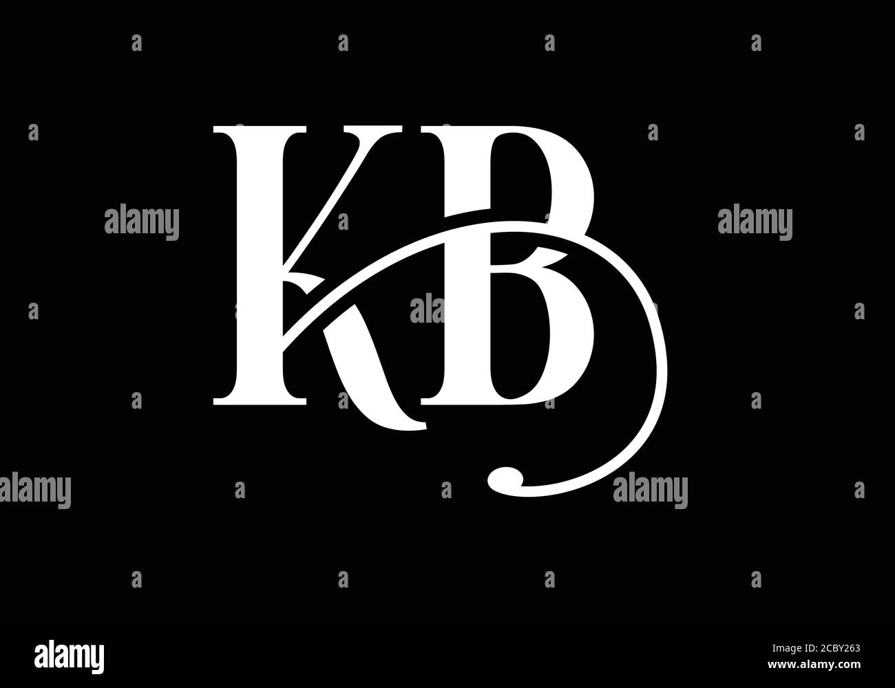 Initial Monogram Letter K B Logo Design Vector Template. K B Letter ...