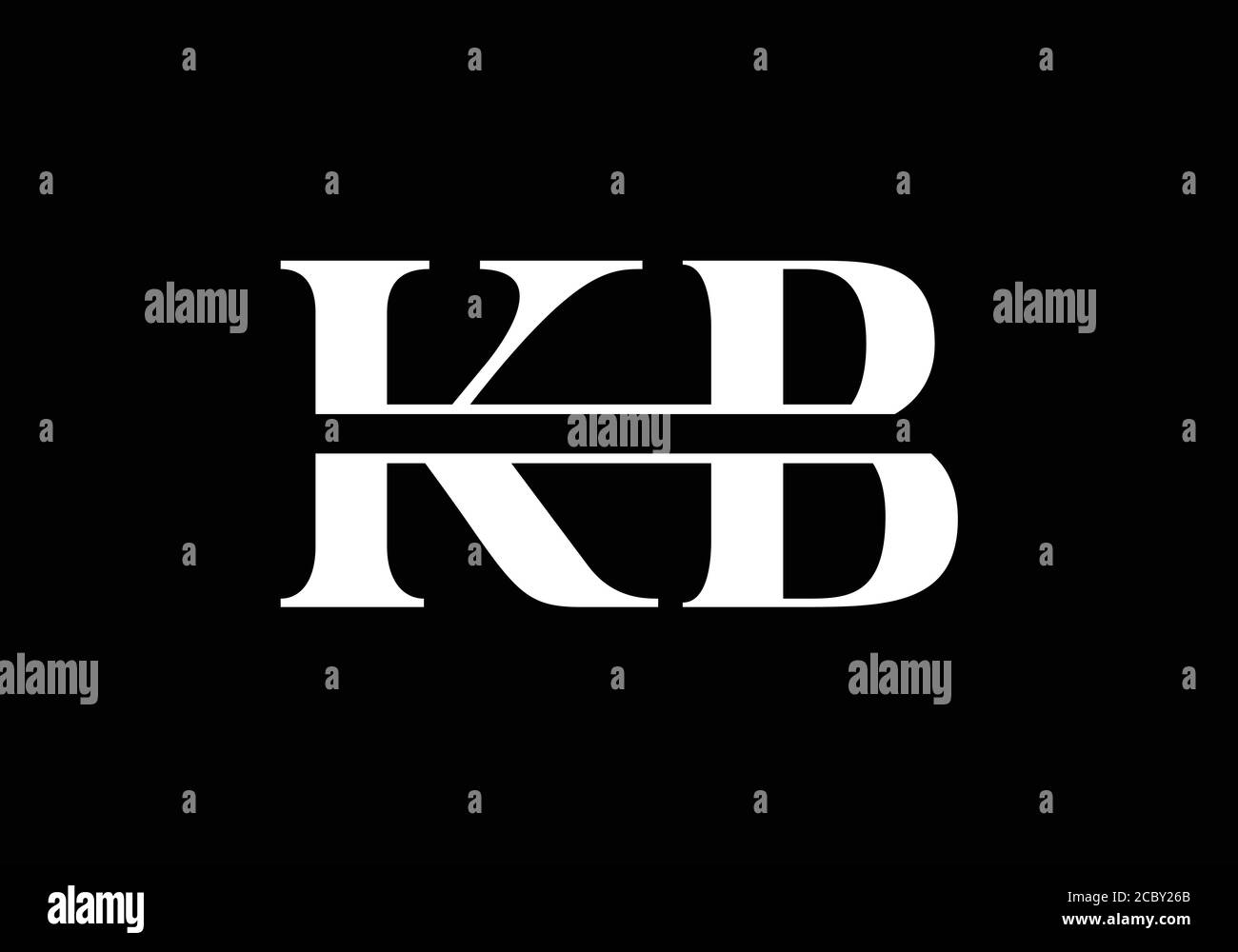 Initial Monogram Letter K B Logo Design Vector Template. K B Letter ...