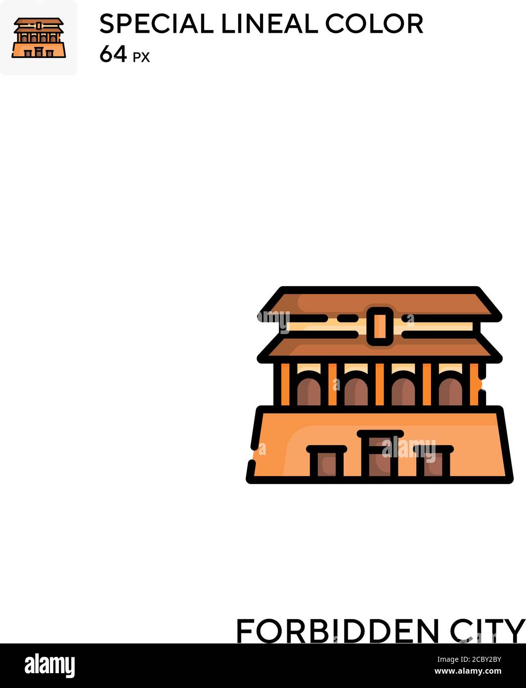Forbidden city Special lineal color vector icon. Forbidden city icons for your business project ...