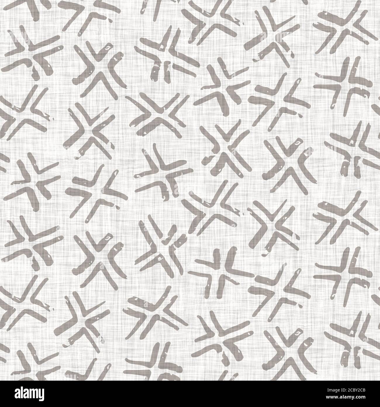 Natural gray french woven linen texture background. Old ecru flax star ...