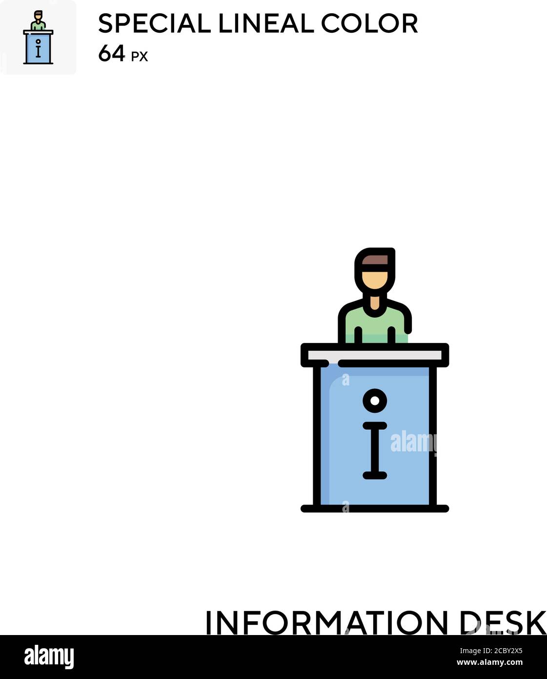 Information desk Special lineal color vector icon. Information desk ...