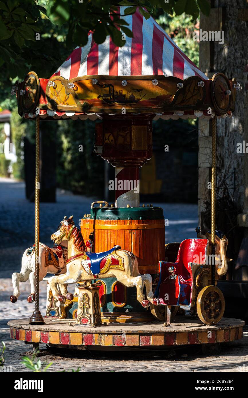 Small Carousel in the Morning Stock Photo - Alamy