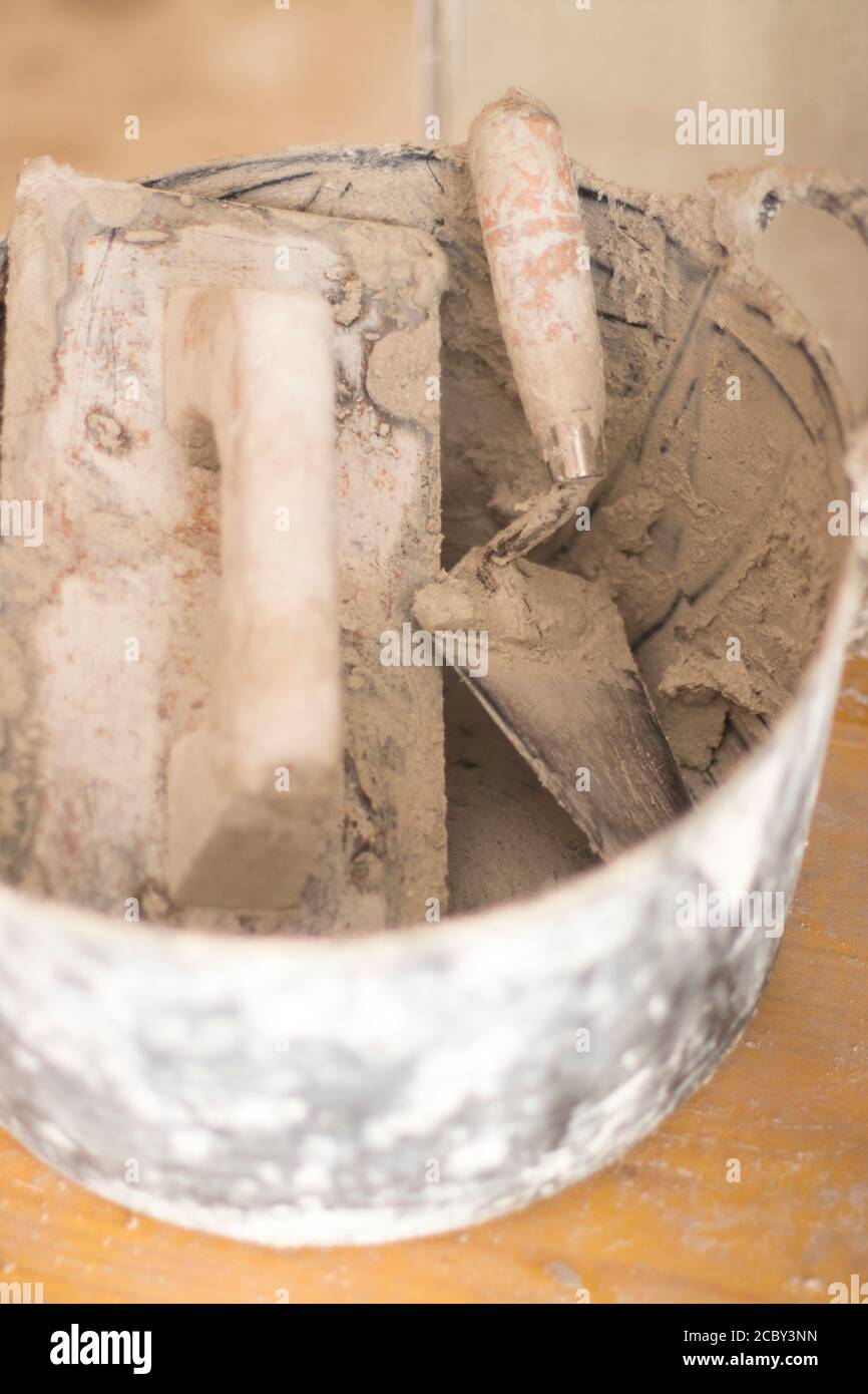 Building renovation works in appartment showing refurbishments works by ...