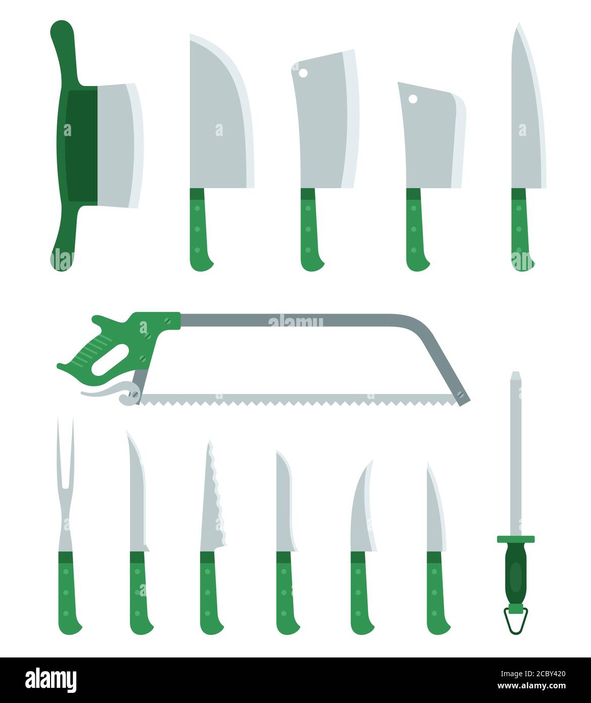 Butcher meat knives for butcher shop, Vintage Meat cutting knives ...