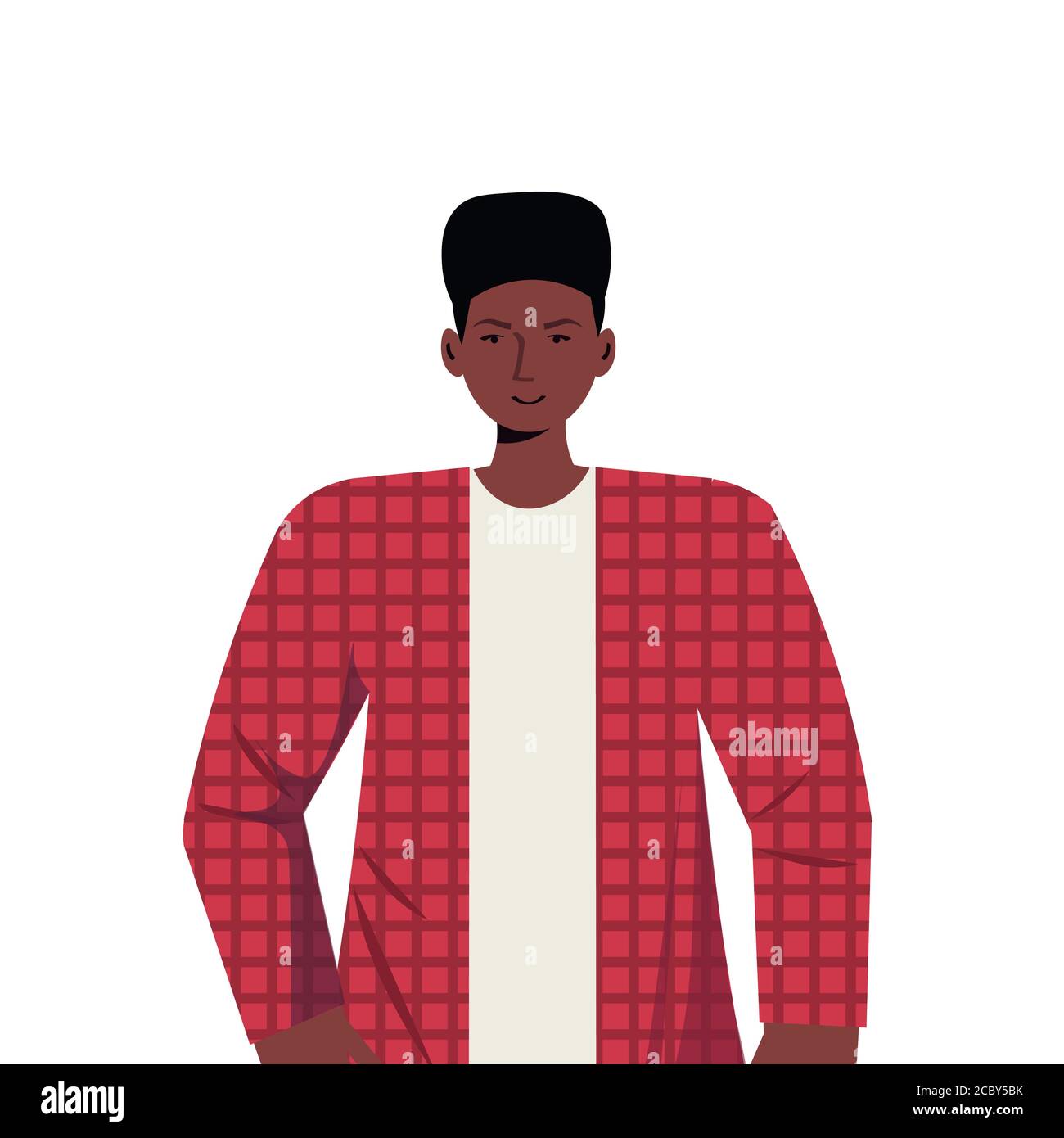 young man in casual trendy clothes african american male cartoon ...