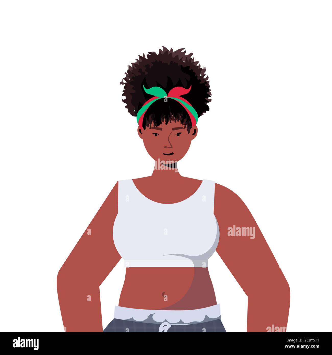 young woman in casual trendy clothes african american female cartoon ...