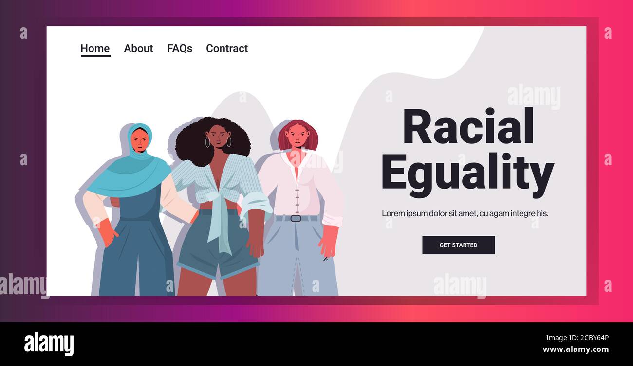 mix race women with different skin color standing together racial ...