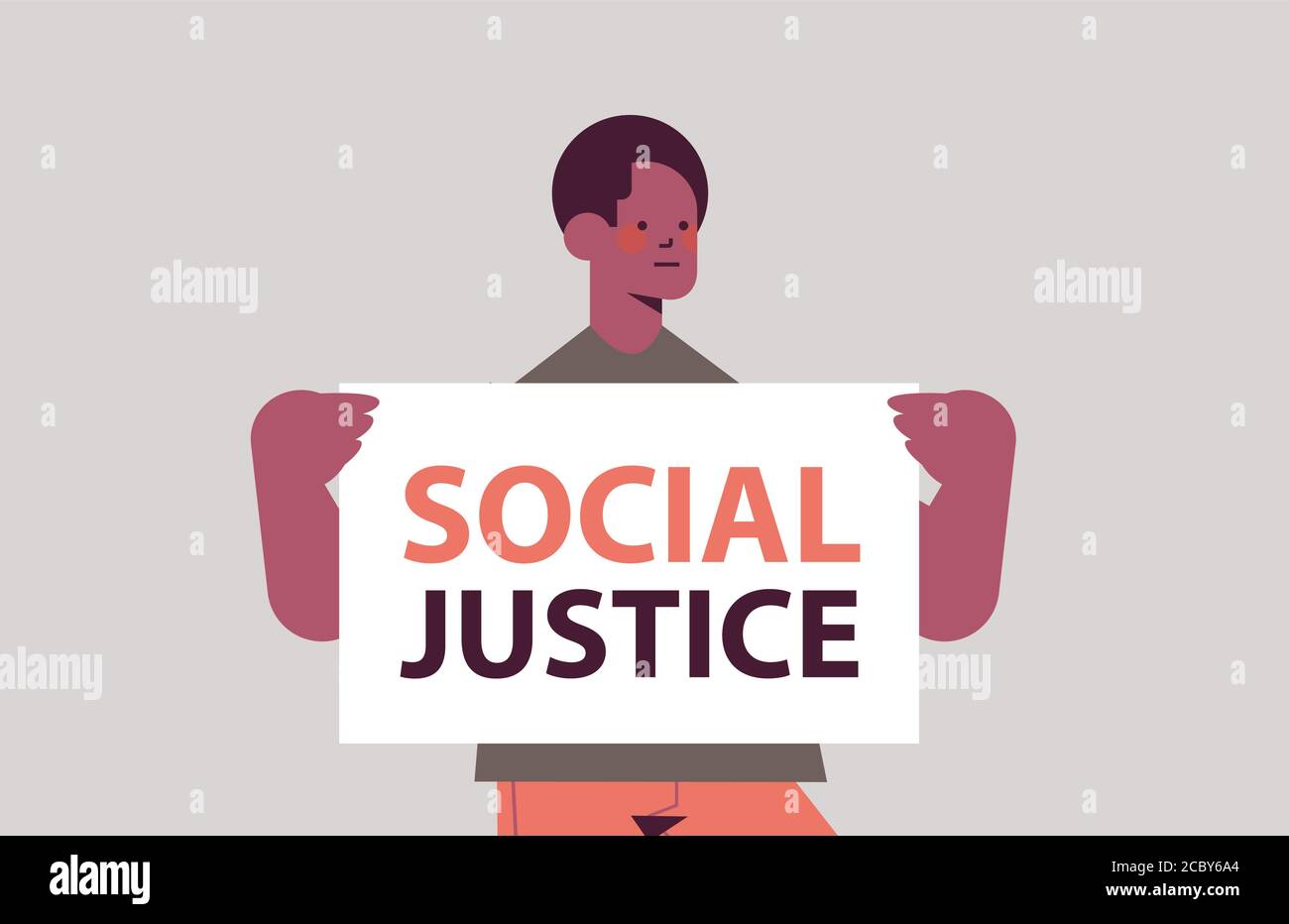 african american man activist holding stop racism poster racial ...