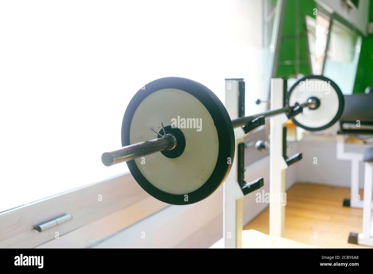 Barbell in fitness gym interior hi-res stock photography and images - Alamy