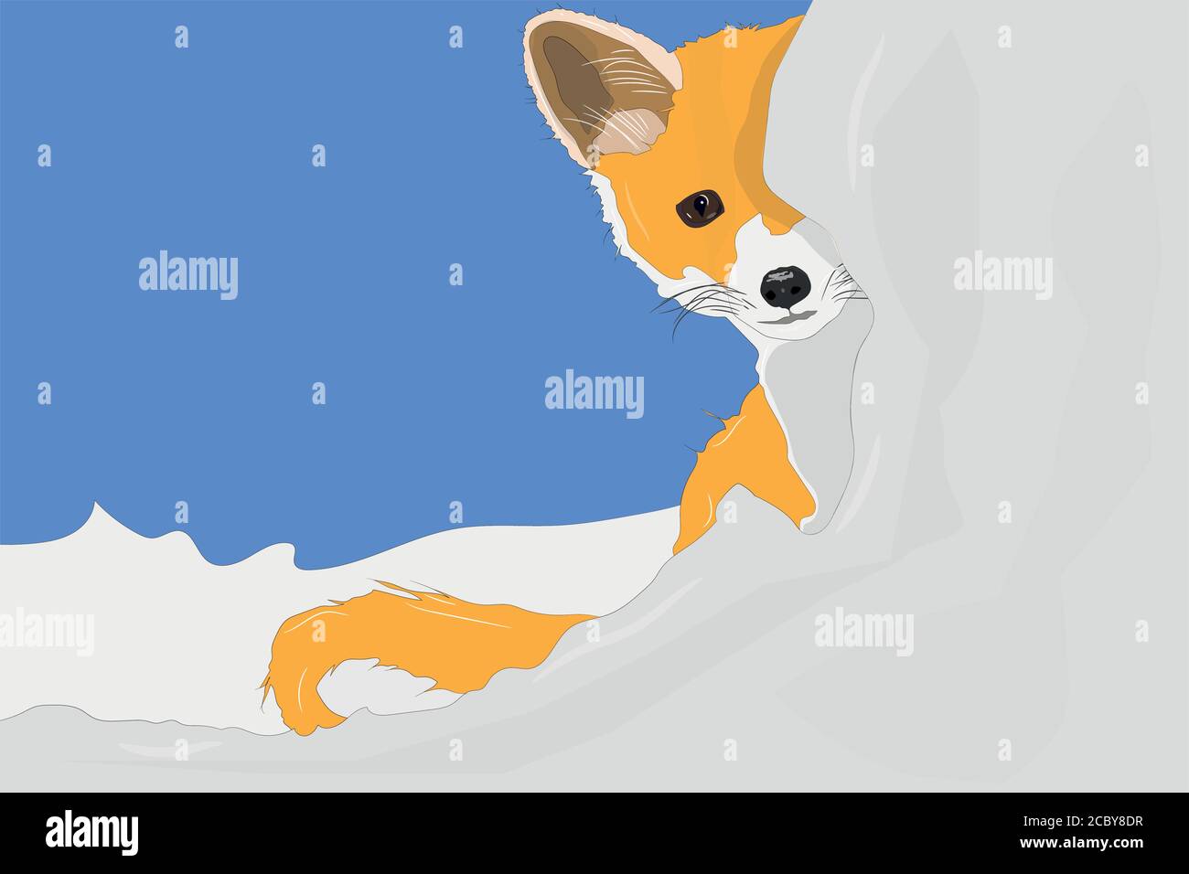 Cute blue fox in Stock Vector Images - Alamy