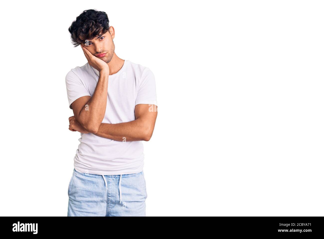 Young hispanic man boring Cut Out Stock Images & Pictures - Alamy