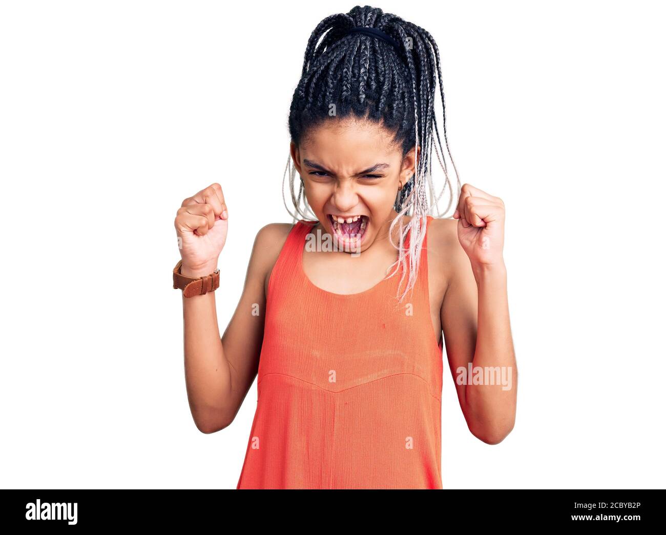 Cute african american girl wearing casual clothes angry and mad raising ...