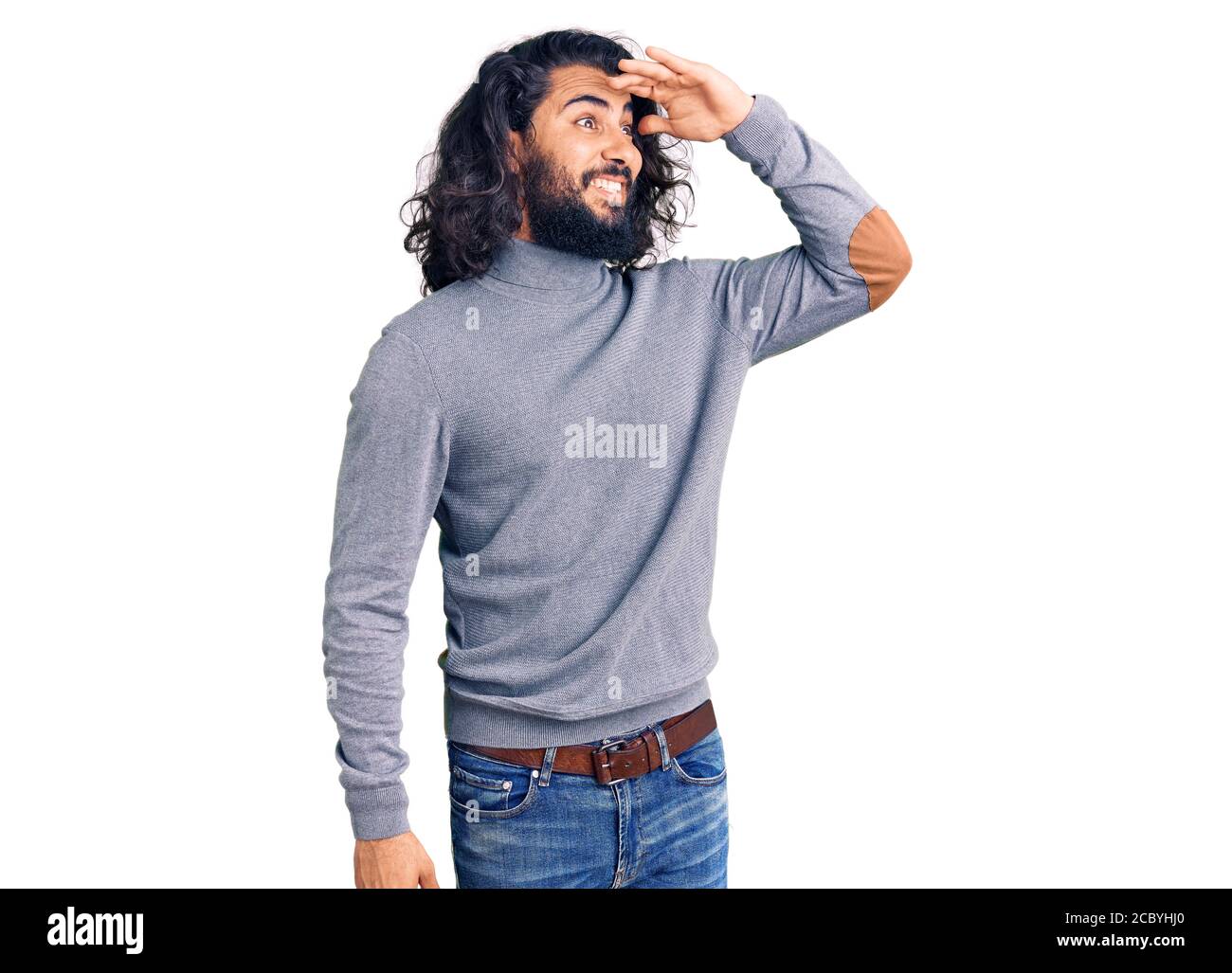 Young arab man wearing casual clothes very happy and smiling looking ...