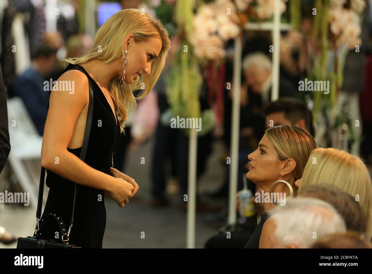 Anna Heinrich speaks to sister Andrea Heinrich at the Myer Fashion ...