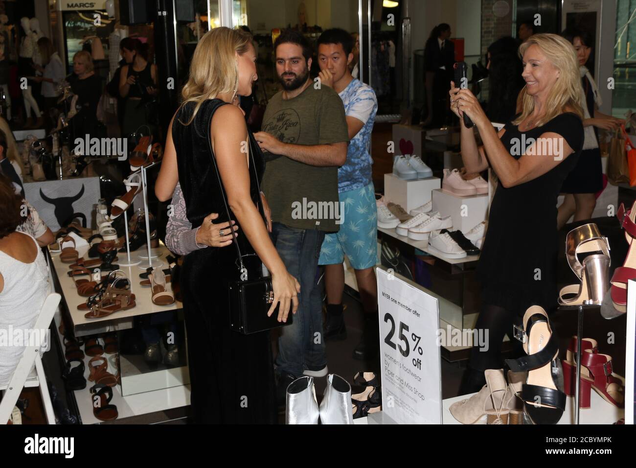 Anna Heinrich poses for photos at the Myer Fashion Runway show Stock ...