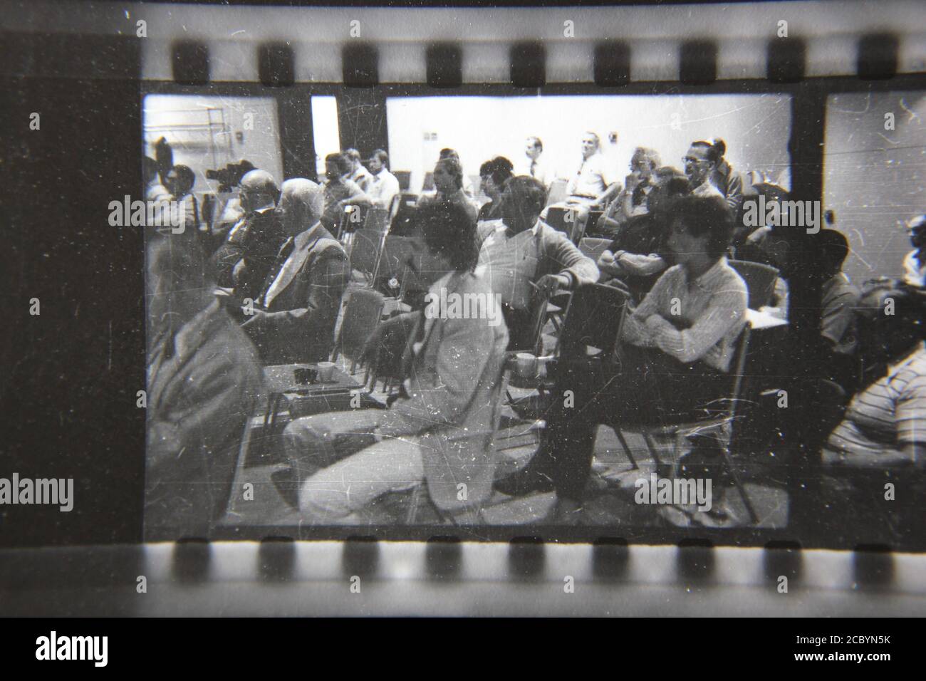 Fine 1970s vintage black and white photography of an audience full of ...
