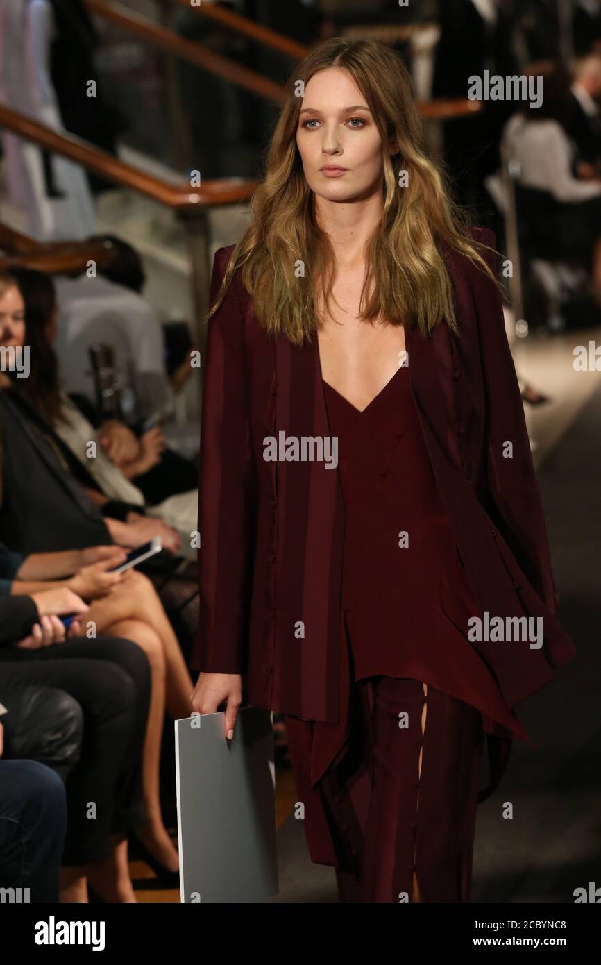 A model walks in the Myer Fashion Runway show Stock Photo - Alamy