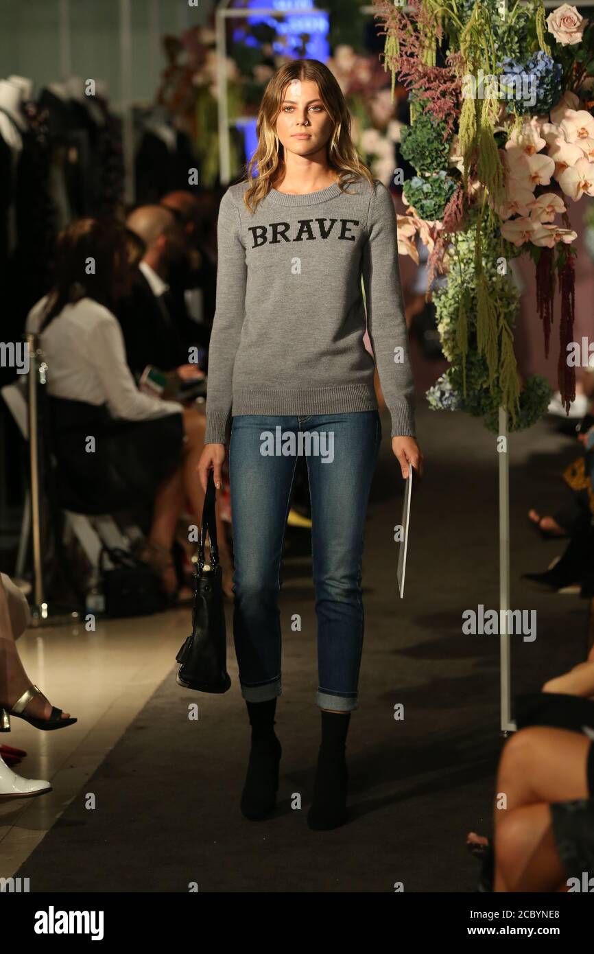 A model walks in the Myer Fashion Runway show Stock Photo - Alamy