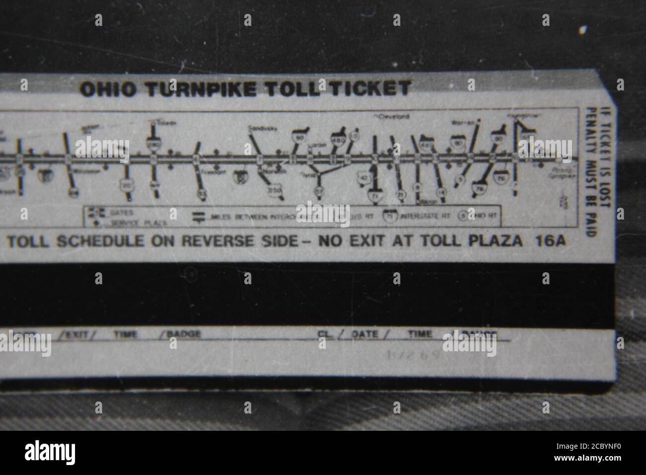 Fine 1970s vintage black and white photography of the Ohio turnpike ...