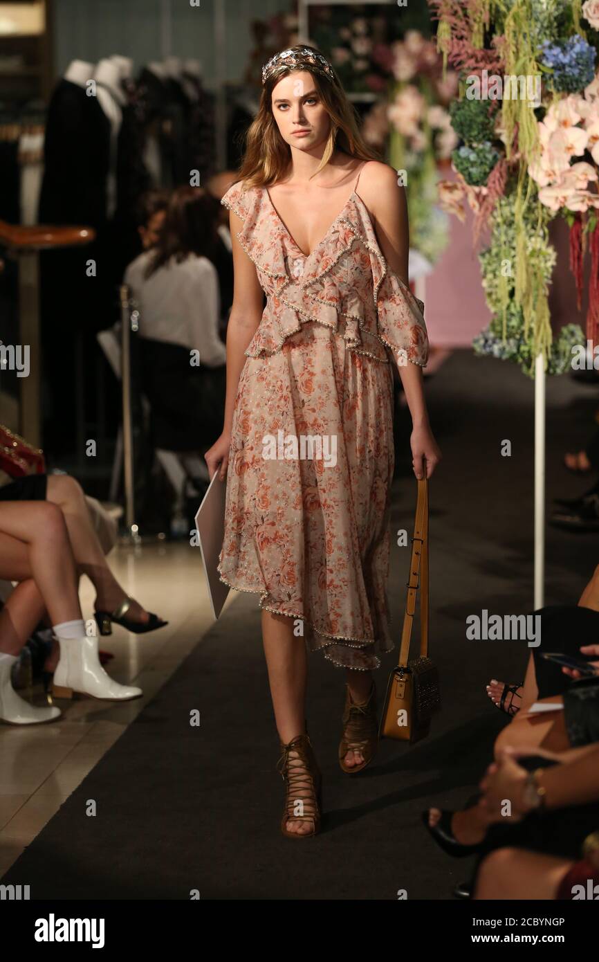 A model walks in the Myer Fashion Runway show Stock Photo - Alamy