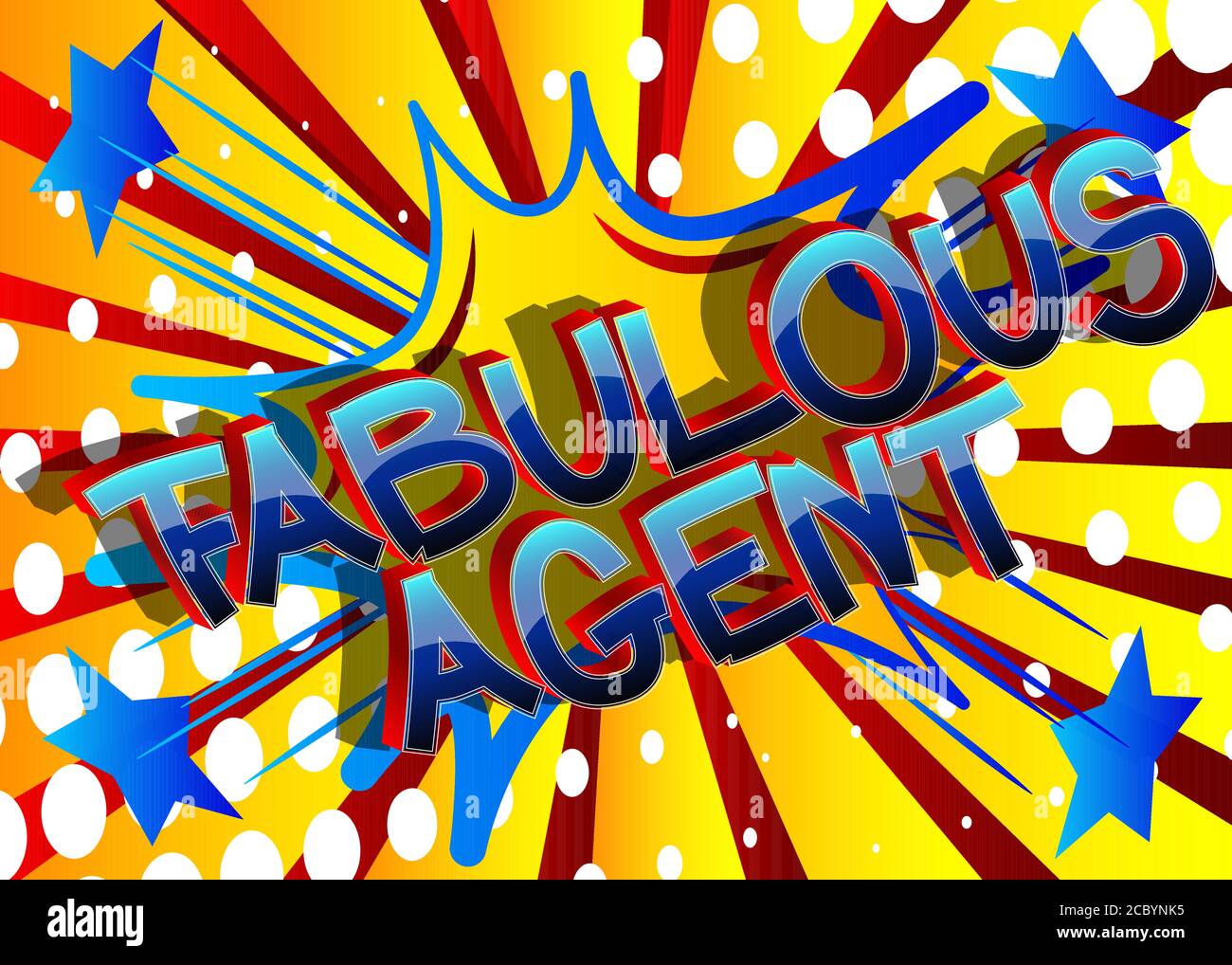 Fabulous Agent Comic book style cartoon words on abstract comics ...
