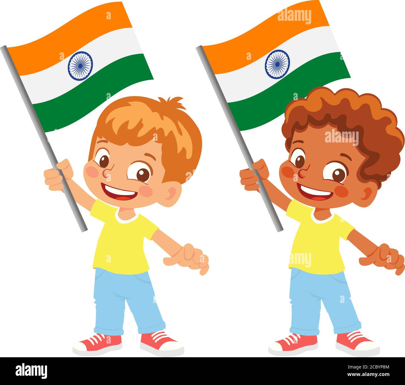 Boy holding indian flag Cut Out Stock Images & Pictures - Alamy