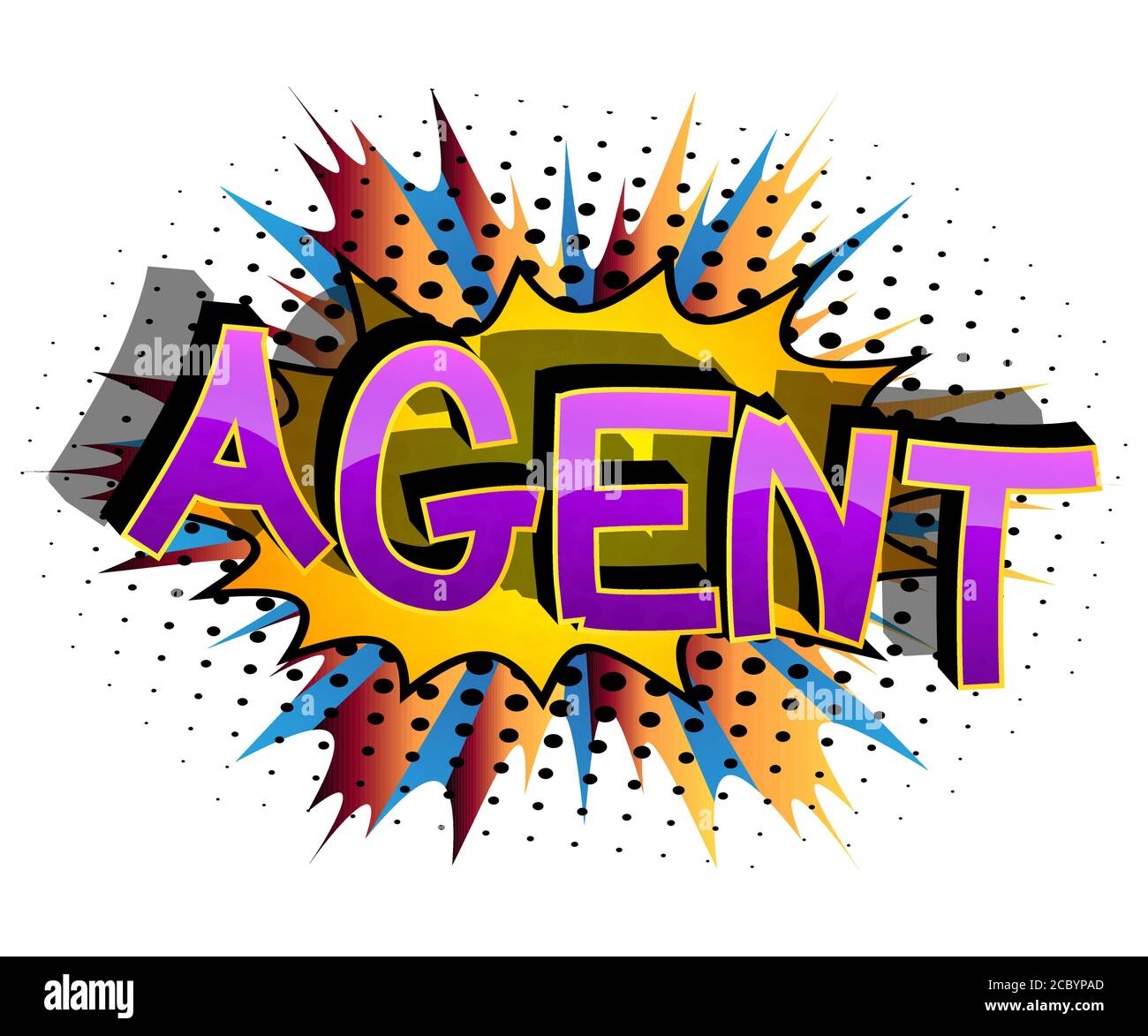 Agent Comic book style cartoon words on abstract comics background ...
