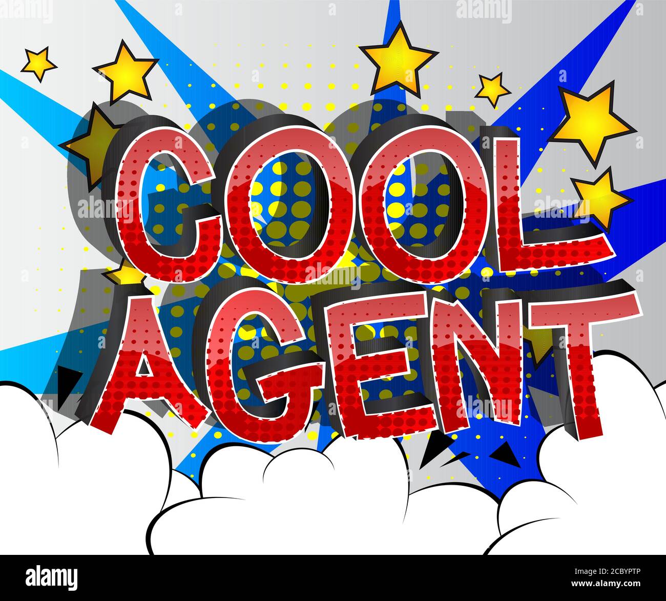 Cool Agent Comic book style cartoon words on abstract comics background ...