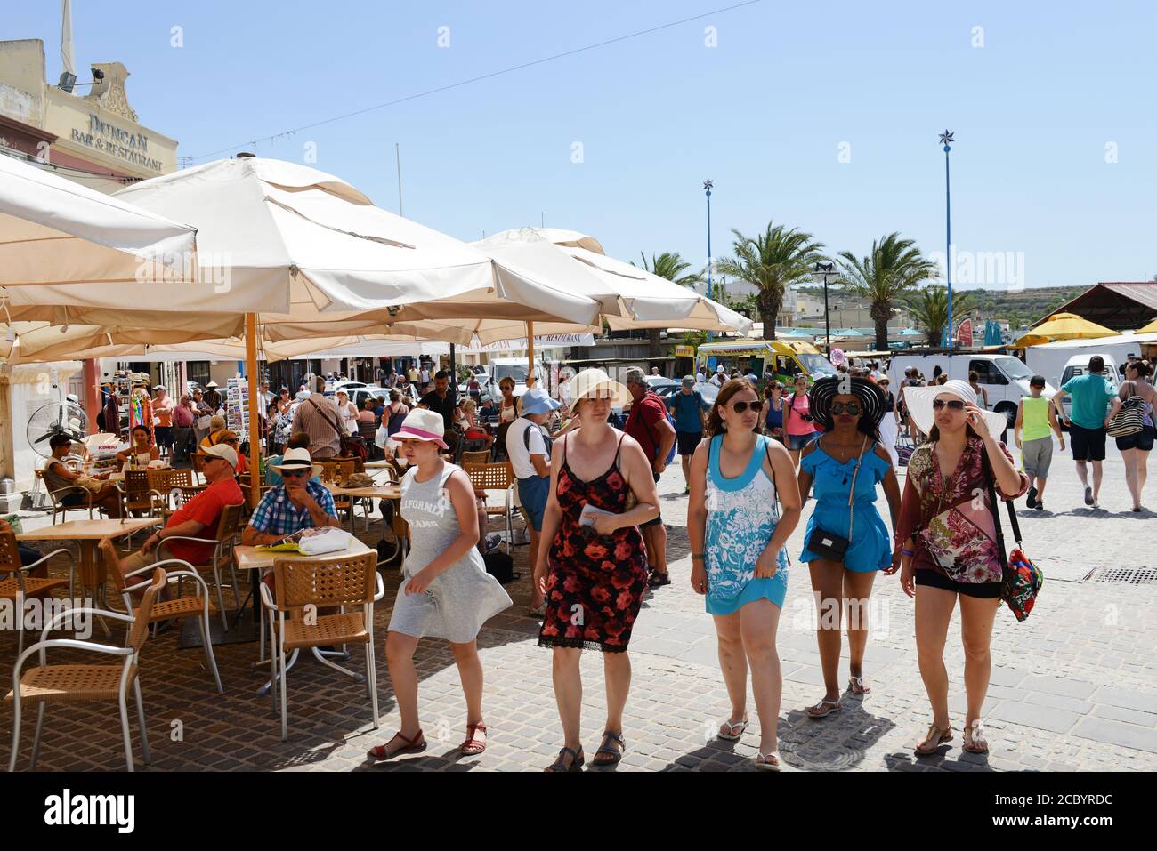 The vibrant Sunday market in Marsaxlokk, Malta Stock Photo - Alamy