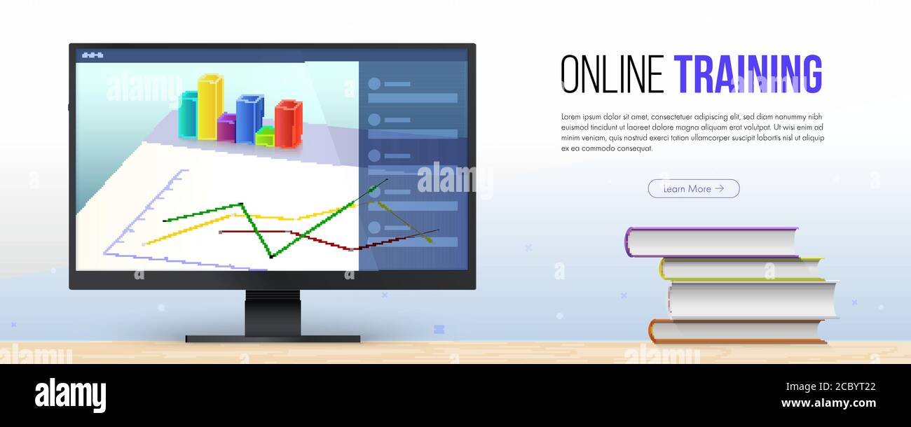 Online training concept. Educational training programs on internet ...
