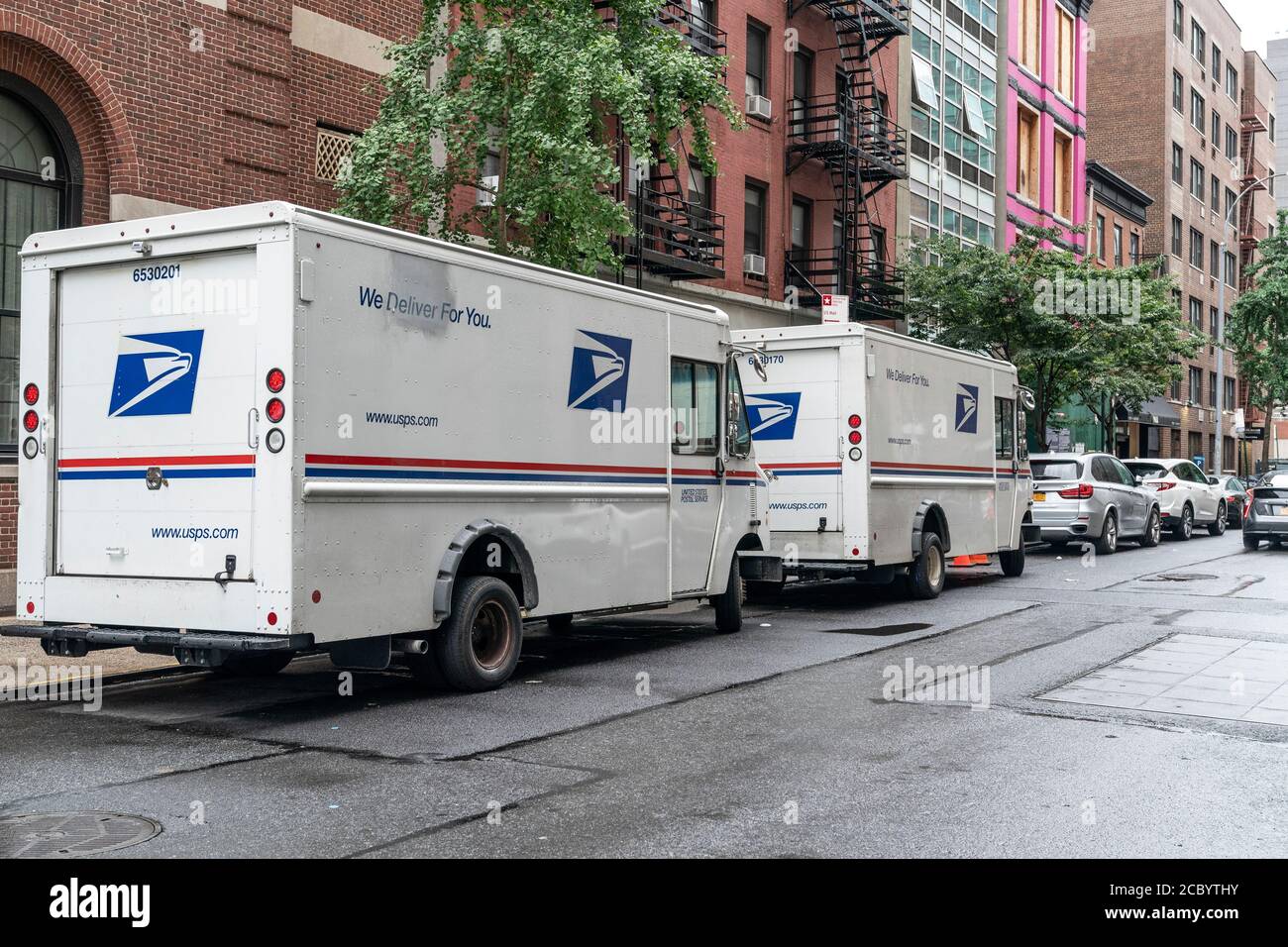 New York, NY - August 16, 2020: USPS delivery truck seen parked on the ...