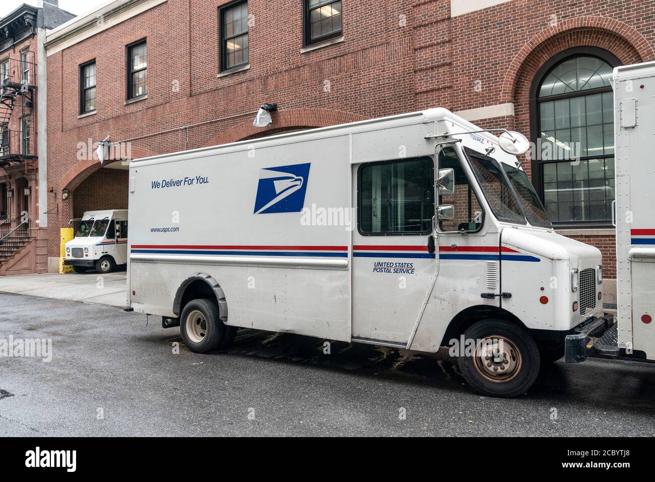 New York, NY - August 16, 2020: USPS delivery truck seen parked on the ...