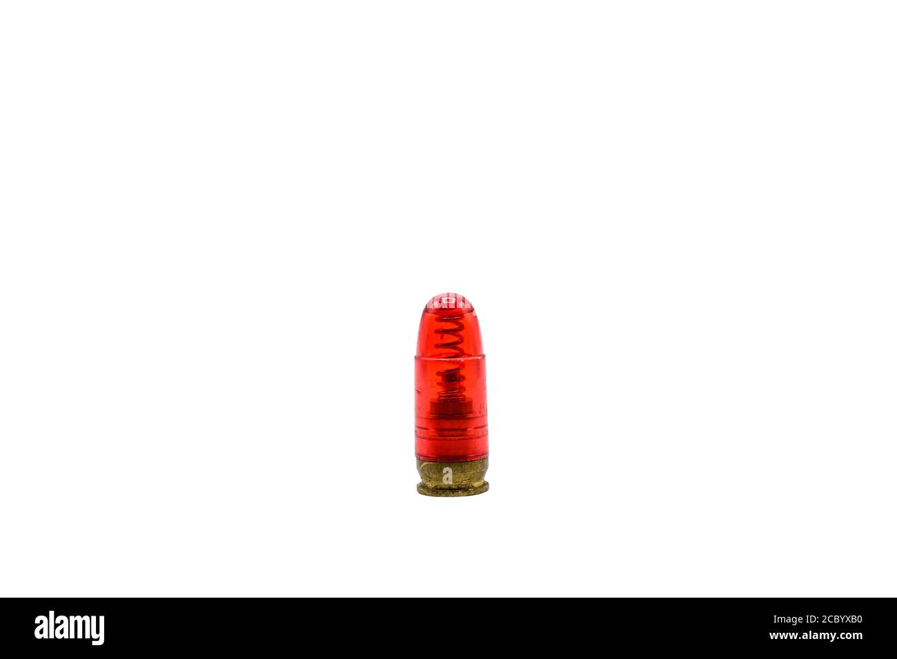 Dry Fire Training on a white background, Fake bullets made from red ...