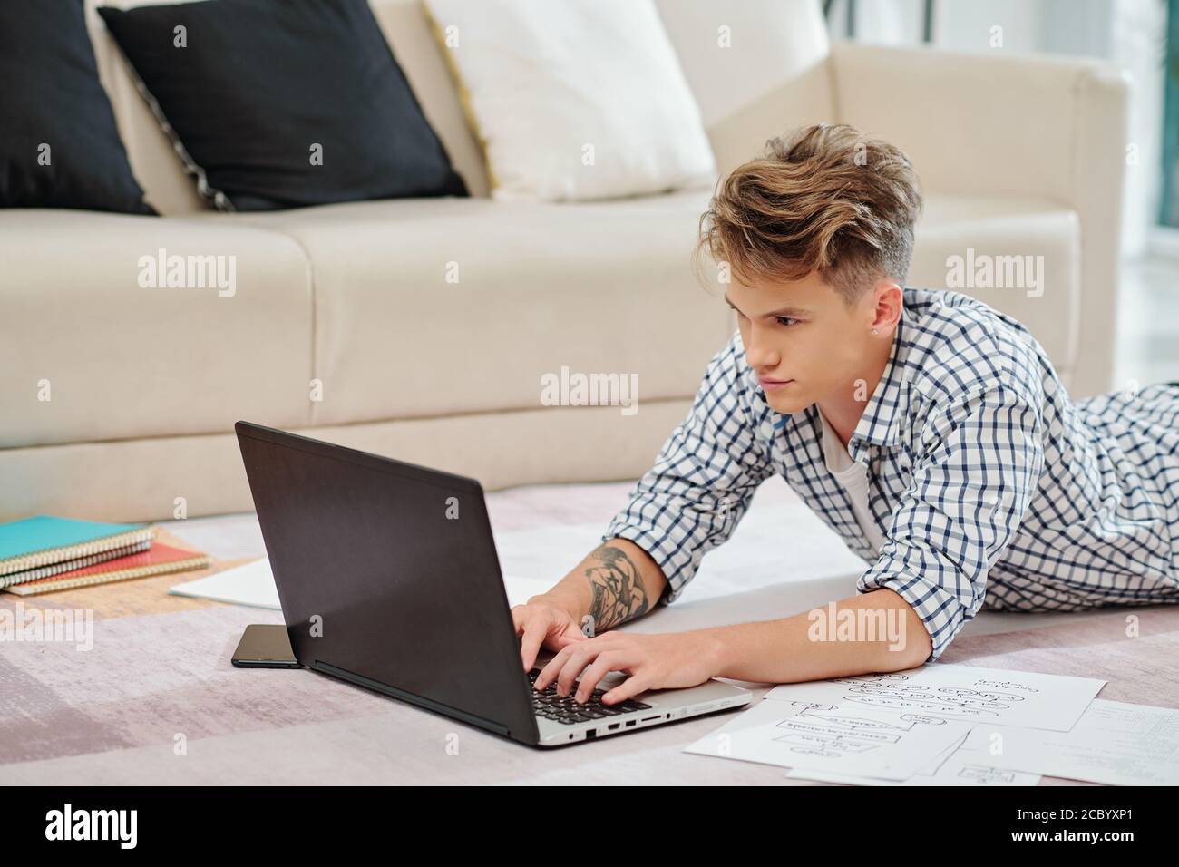 Coding teenage boy Stock Photo - Alamy