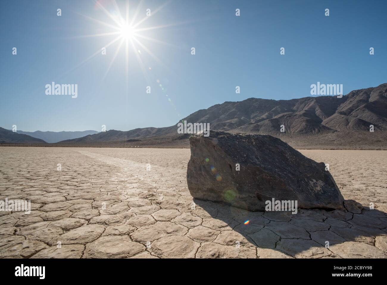 The famous sailing stones of the racetrack in Death Valley National ...