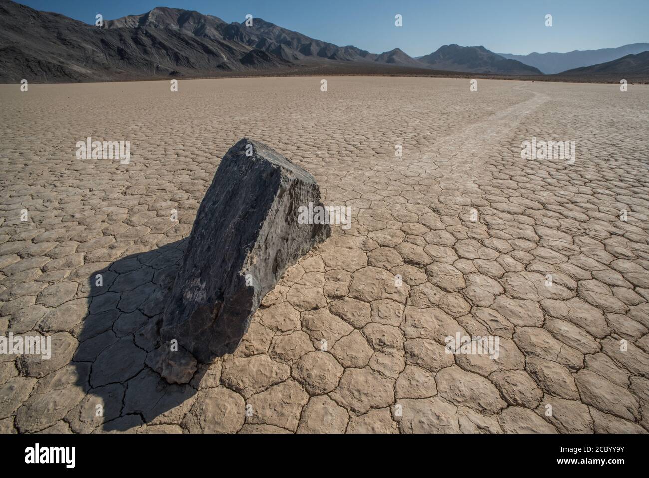 The famous sailing stones of the racetrack in Death Valley National ...