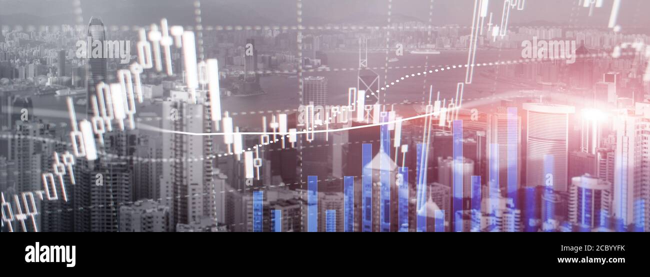 Financial Market Stock Trading Investment Broker concept. Chart Graph ...