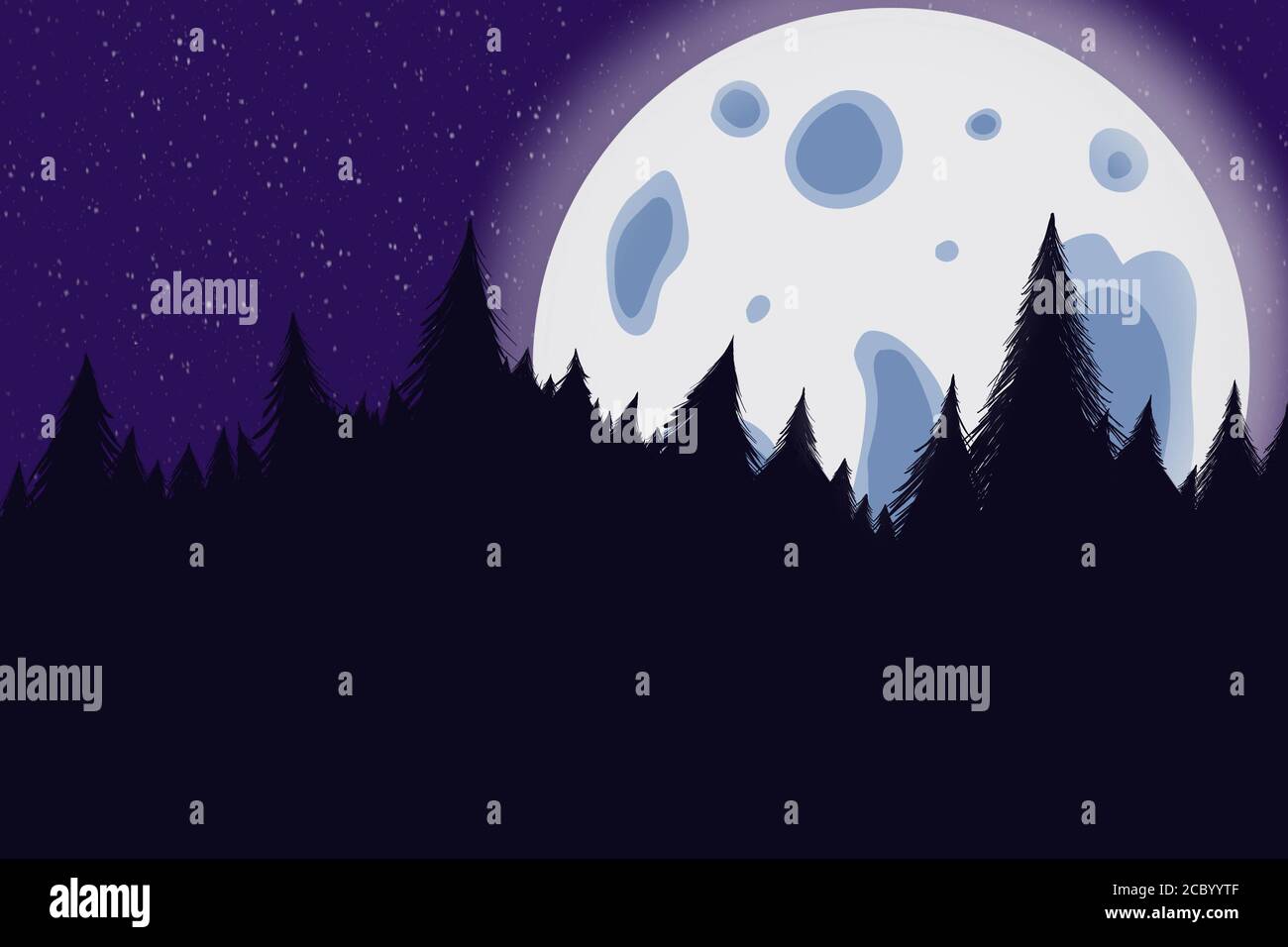 Cartoon Clear Night Sky