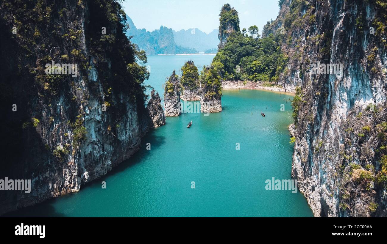 Summer Travel-Cheow Lan lagoon,Bird’s Eye View Stock Photo - Alamy