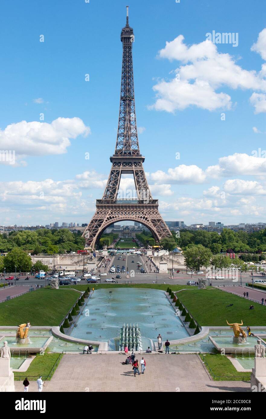 The Eiffel Tower, Paris, France, and the Fontaine du Jardins du ...
