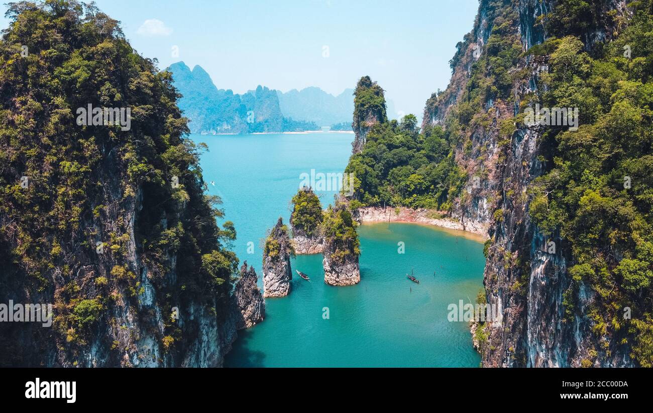 Summer Travel-Cheow Lan lagoon,Bird’s Eye View Stock Photo - Alamy