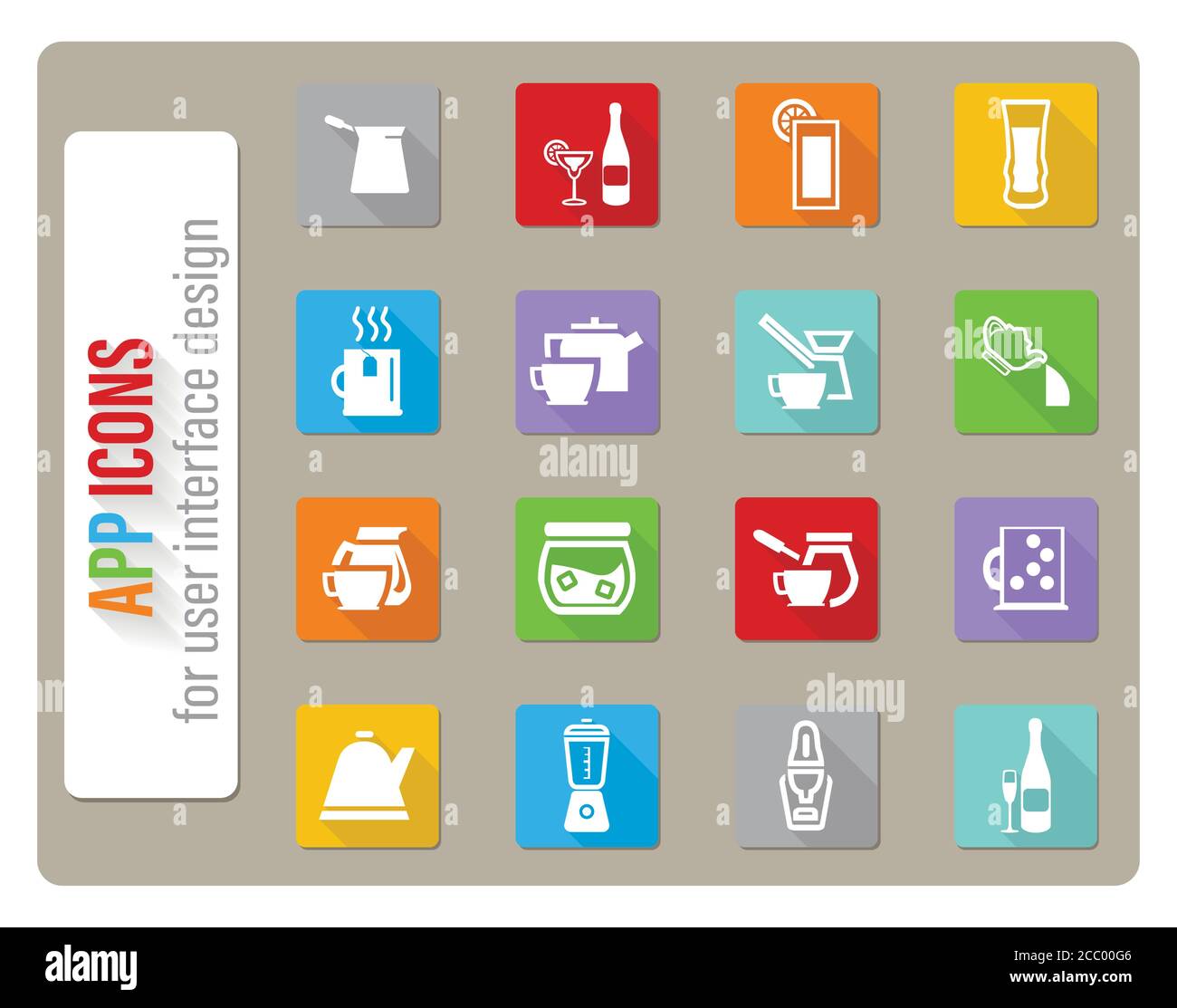 utensils for beverages icon set Stock Vector Image & Art - Alamy