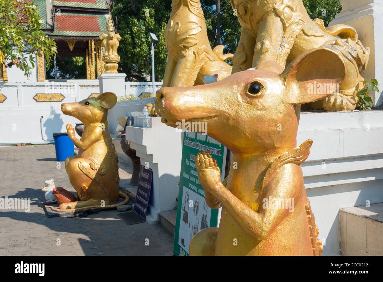 Rat statue at Wat Phra That Si Chom Thong Worawihan in Chom Thong ...
