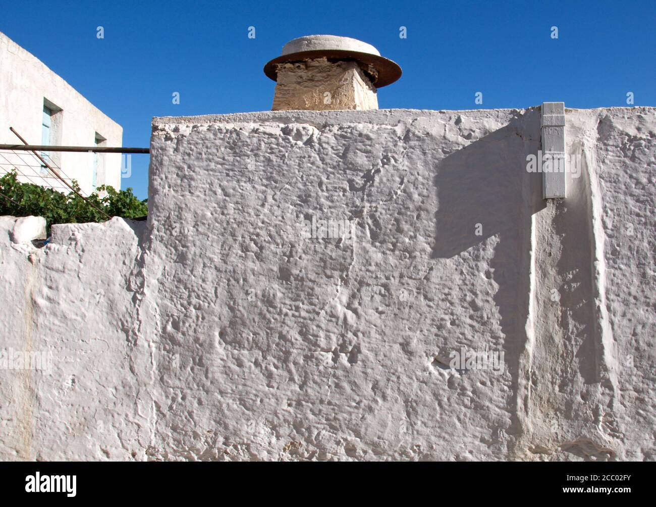 White wall of a Greek house at Crete Stock Photo - Alamy