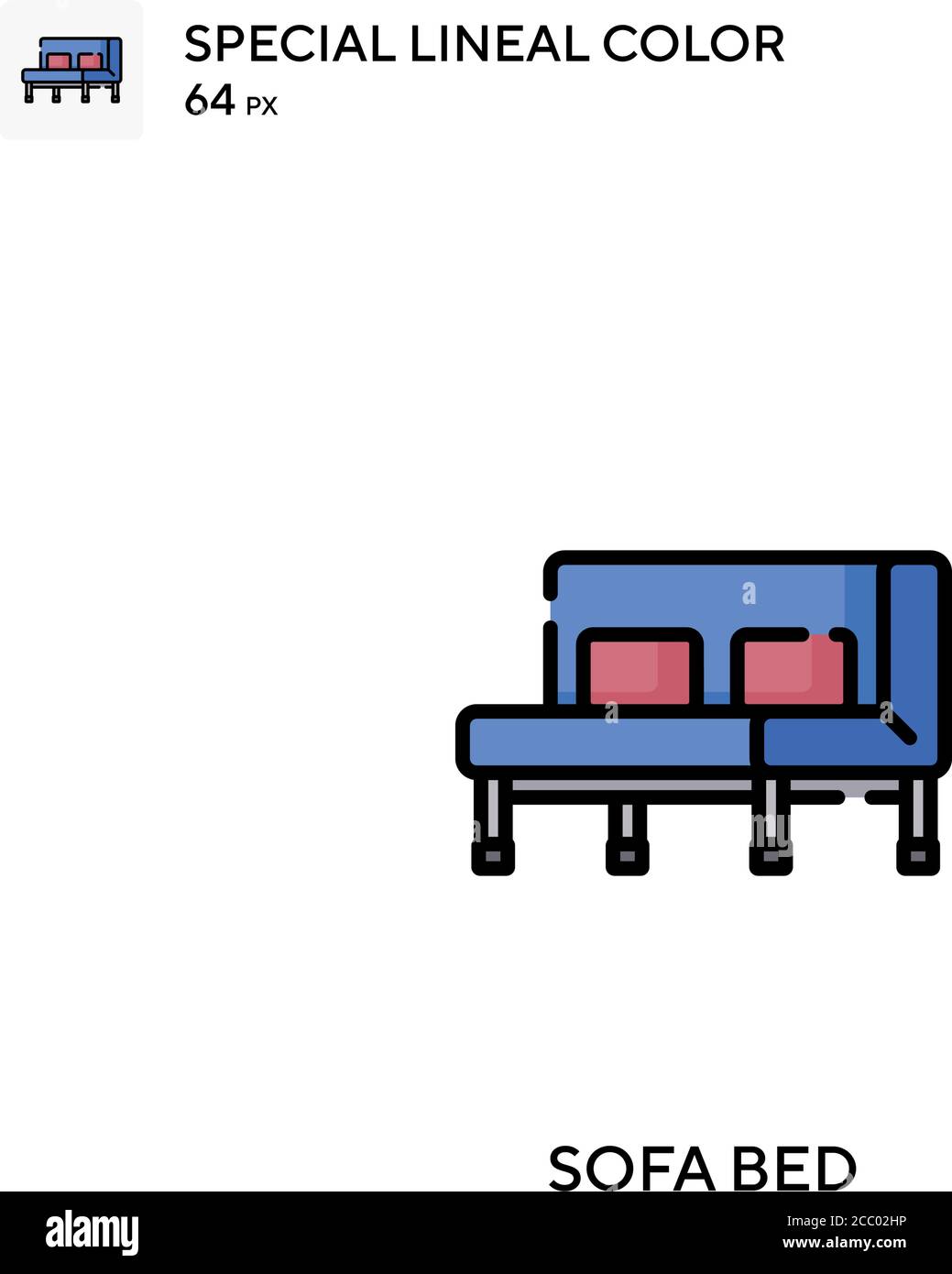 Sofa bed Special lineal color vector icon. Sofa bed icons for your business project Stock Vector ...