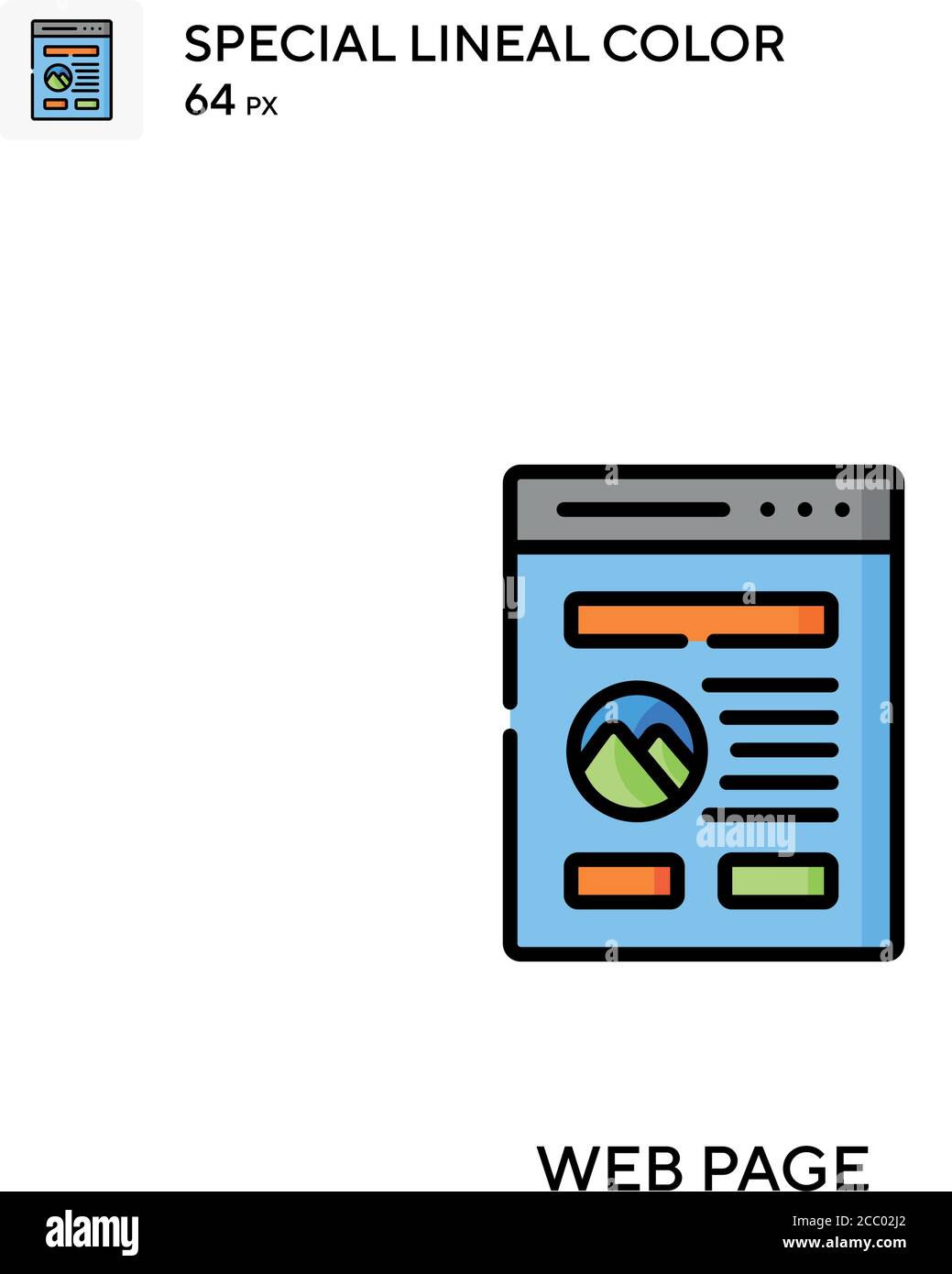 Web page Special lineal color vector icon. Web page icons for your ...