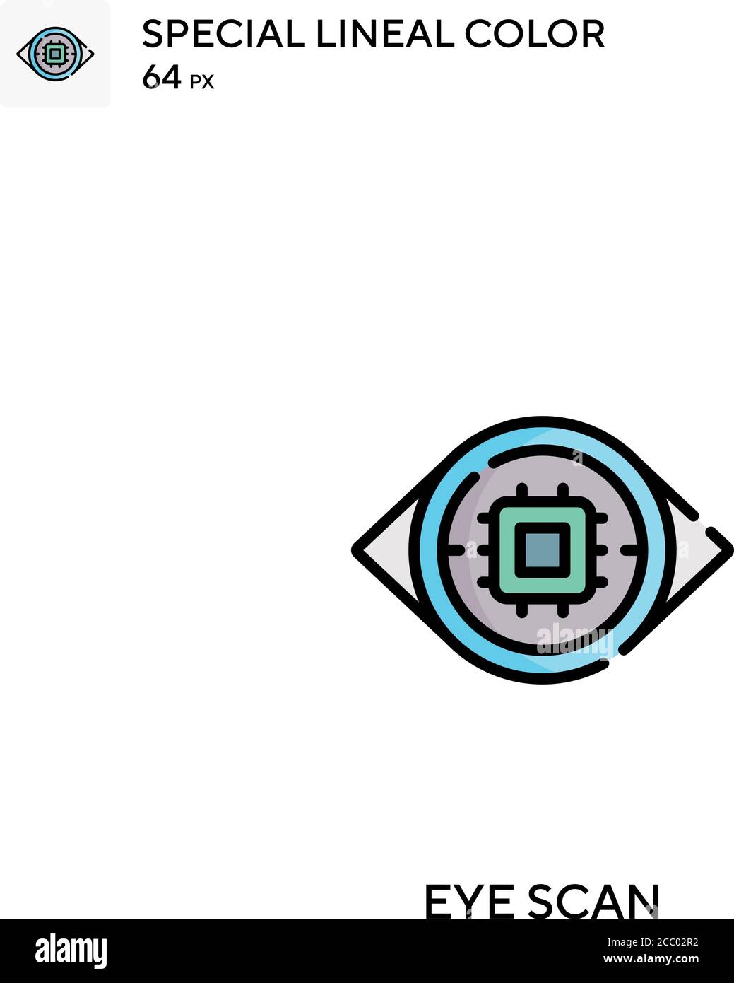 Eye scan Special lineal color vector icon. Eye scan icons for your ...