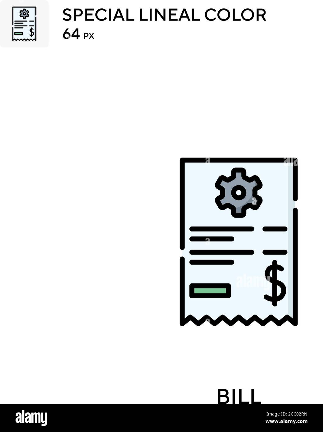 Bill Special lineal color vector icon. Bill icons for your business ...
